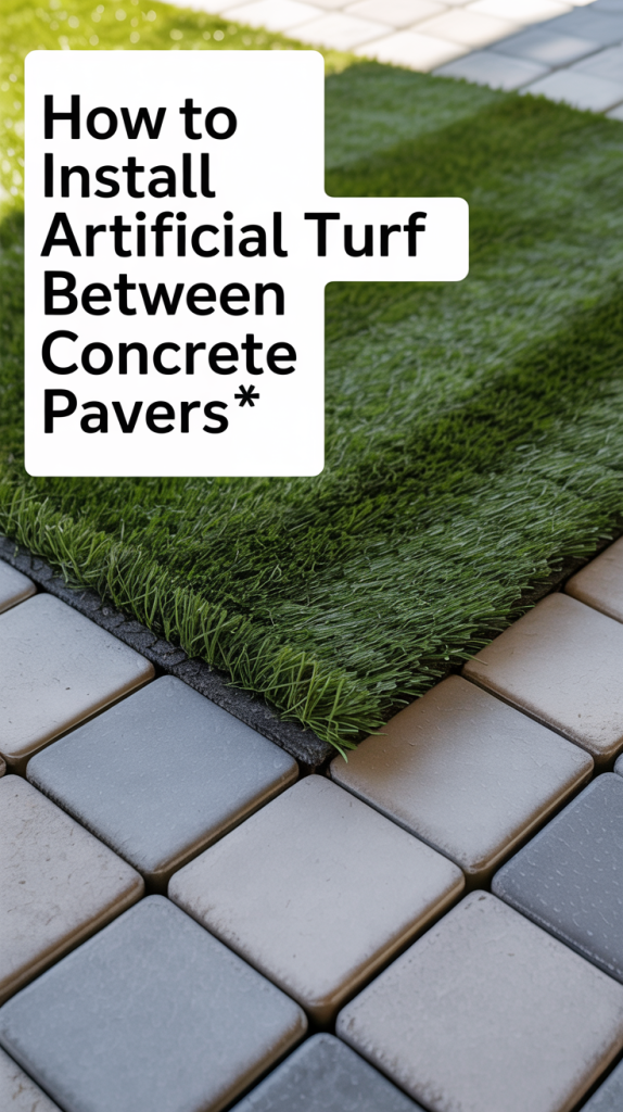 How to Install Artificial Turf Between Concrete Pavers - Designer and the DIYer - DIY, Design ...