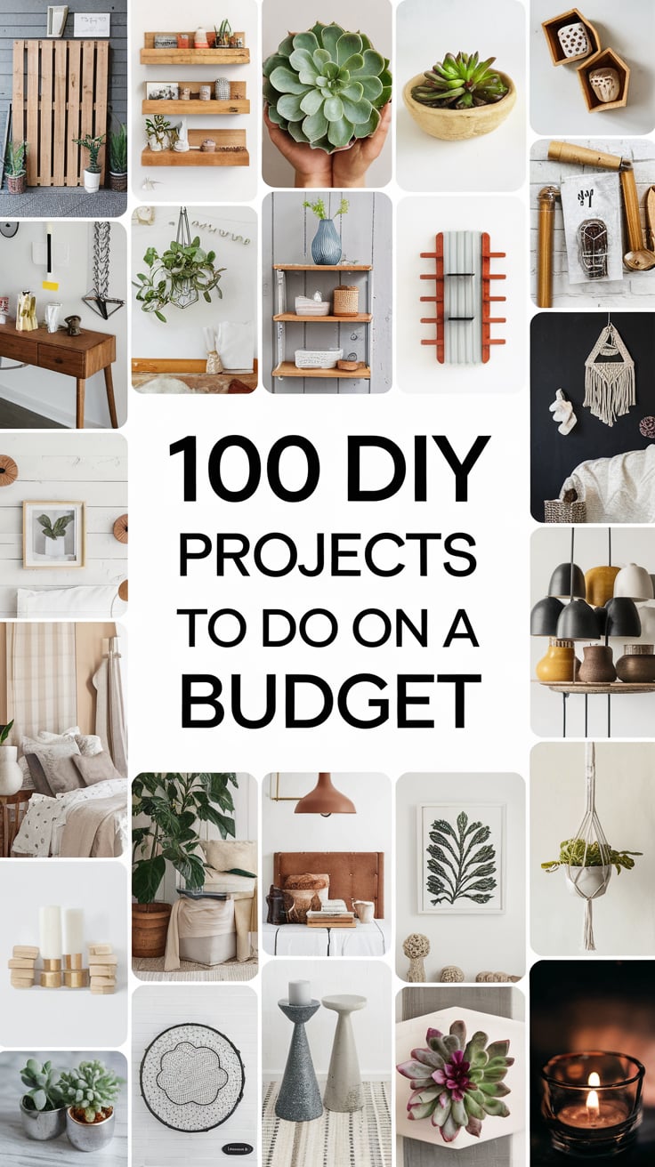 100 DIY Projects To Do On A Budget - Designer and the DIYer - DIY ...