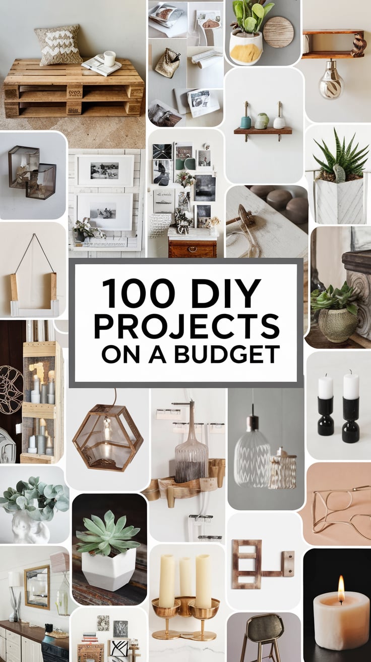 100 DIY Projects To Do On A Budget - Designer and the DIYer - DIY ...